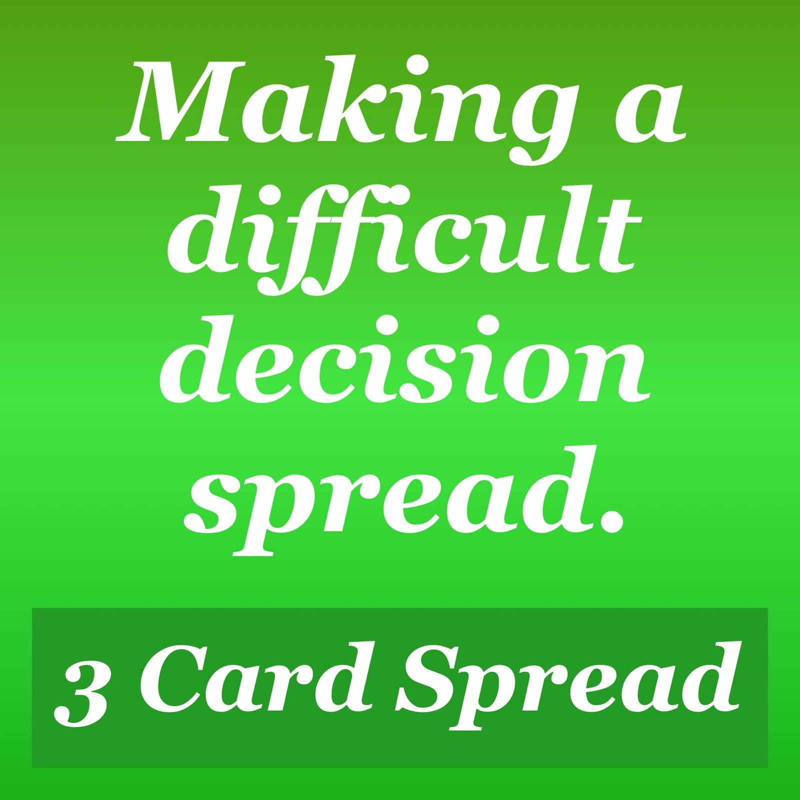 3 Card 'Making a Difficult Decision' Spread - Mitchell Osborn